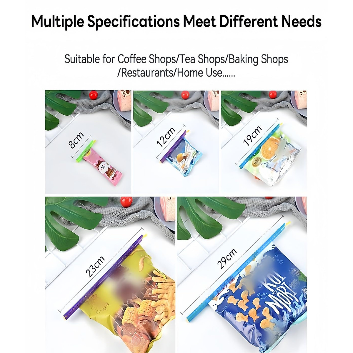 16 PCS-Bag Clips, Reusable Clip Clip, Sealer,Waterproof Seal on Food Storage Bags,Food Clip Set for Kitchen Storage, Magic Bag Sealer Stick,Food preservation seal lock,Multicolor (Pink)