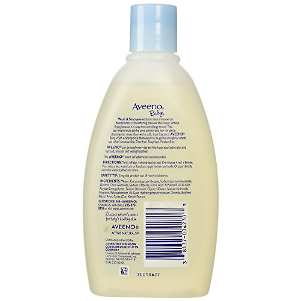 AVEENO Baby Wash & Shampoo, Lightly Scented 12 oz (2 Pack)