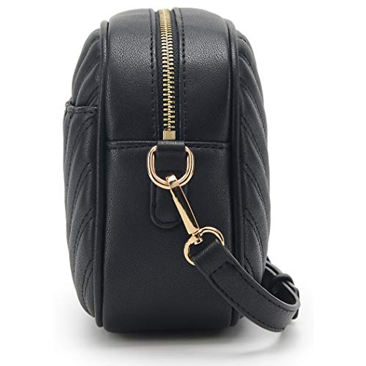 lola mae Quilted Crossbody Bag, Medium Lightweight Shoulder Purse Top Zipper Tassel Accent Black Bag (BLACK LM706V)