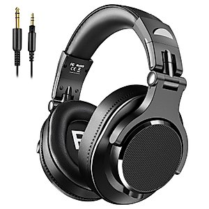 bopmen Over Ear Headphones - Wired Studio Headphones with Shareport, Foldable Headsets with Stereo Bass Sound for Monitoring Recording Keyboard Guitar Amp DJ Cellphone, Black