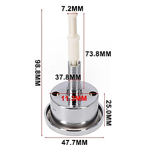 FMBC Toilet Button Compatible with Type 280 Replacement Dual Actuation Push Button Silver ABS Chrome Plating Push Button Home Improvement