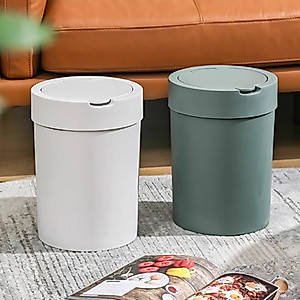 Round Open Top Waste Basket Multifunction Trash Bin for Kitchen Bedroom Living Room Indoor Fashion Garbage Container Bin (Color : Green)