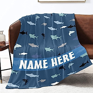 XJone Personalized Custom Baby Blankets with Name for Boys, Customized Name Blanket for Infants Newborns Kids