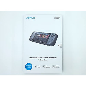 JSAUX 2-Pack Steam Deck Screen Protector, Ultra HD Glass Protector 9H Hardness Easy to Install with Guiding Frame Scratch Resistant Tempered Glass for Steam Deck/Steam Deck OLED, Come with Toolkits