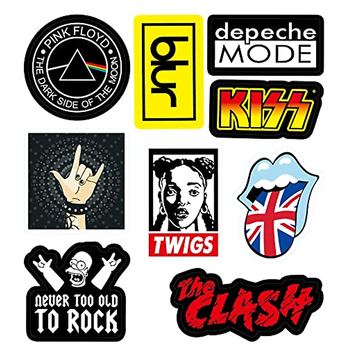 Csimyun Rock Sricker Book 102Pcs Cool Stickers Waterproof & Sun-Protection Rock Punk Band Graffiti Hand Account Stickers Trolley Case Removable Car Stickers