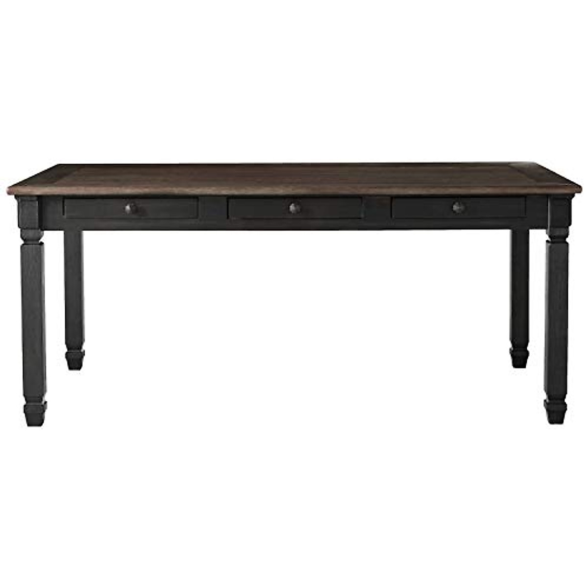 Signature Design by Ashley Tyler Creek Farmhouse Dining Table with Drawers, Seats up to 6, Almost Black