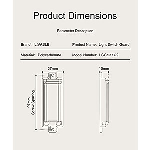 Light Switch Guard, ILIVABLE Child Proof Rocker Switch Plate Cover Prevents Kids or Accidental Turned On/Off Switch While Allowing Access (Clear, 2 Pack)