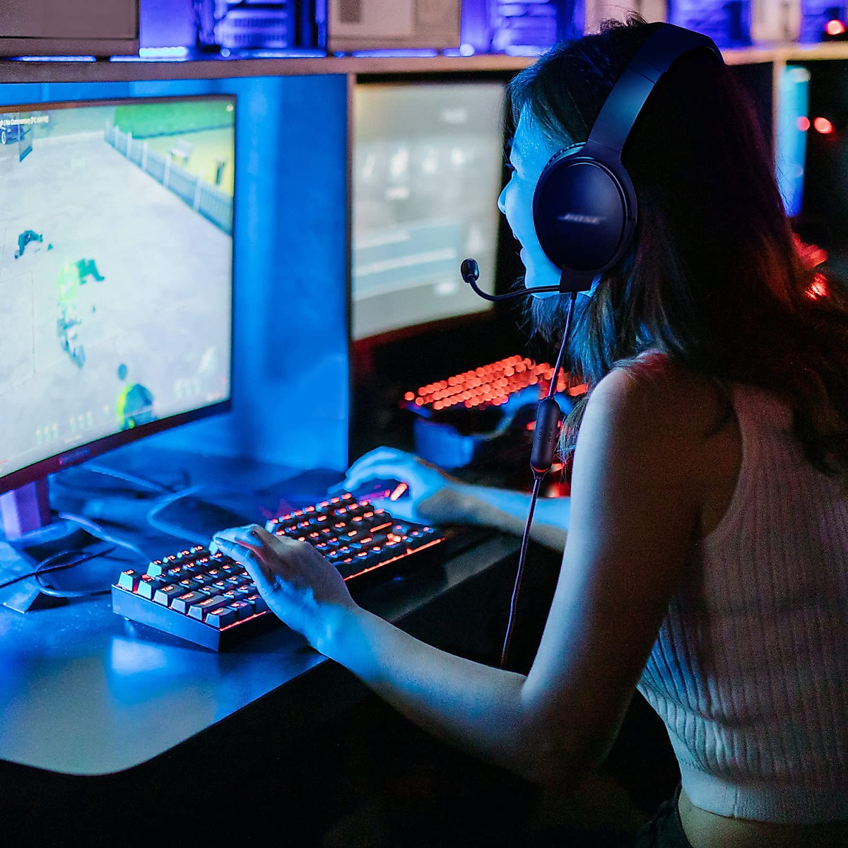 weishan Detachable Mic Replacement for Bose QuietComfort 35 II(QC35 II) & Quiet Comfort 35(QC35) Headphones, Boom Gaming Microphone with Mute Switch for Xbox One, PS4, PS5, PC