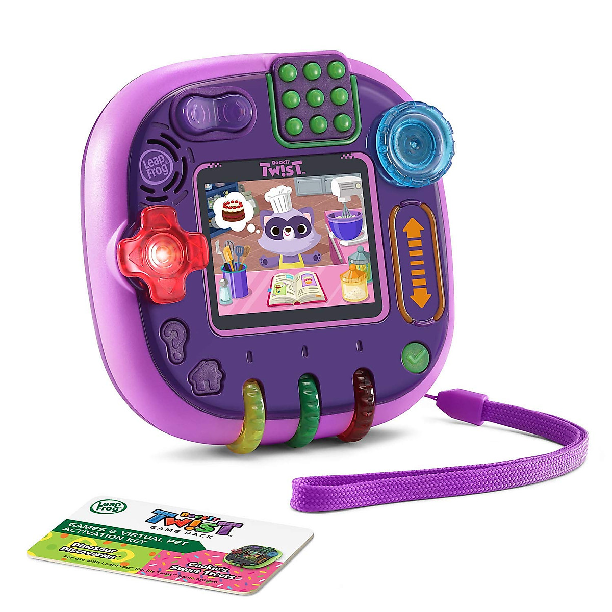 LeapFrog Rockit Twist Handheld Learning Game System, Green and 2-Game Pack: Cookie's Sweet Treats and Dinosaur Discoveries
