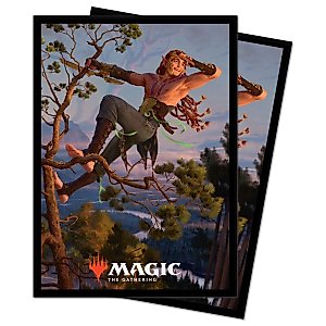 Kaldheim 100ct Sleeves Featuring Tyvar Kell for Magic: Protect Your Cards with ChromaFusion Technology and Always be Ready for Battle Against Friends Or Enemies in Style