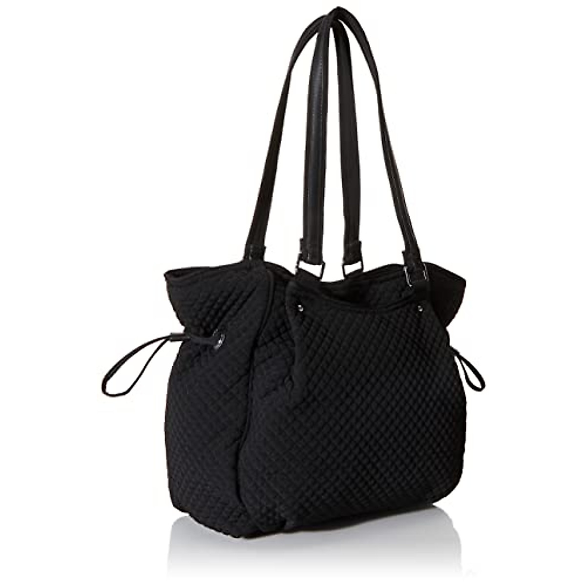 Vera Bradley Women's Microfiber Glenna Satchel Purse, Black, One Size