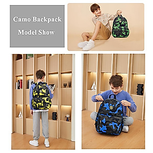 Kids Backpack for Boys Camo Print Elementary School Bag Preschool Daypack Outdoor Kindergarten Bag
