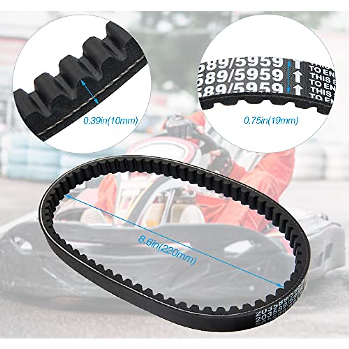 30 Series Go Kart Drive Belt Replaces Manco 5959 / Comet 203589 Go Kart Belt, Torque Vonverter Belt (3Pcs)
