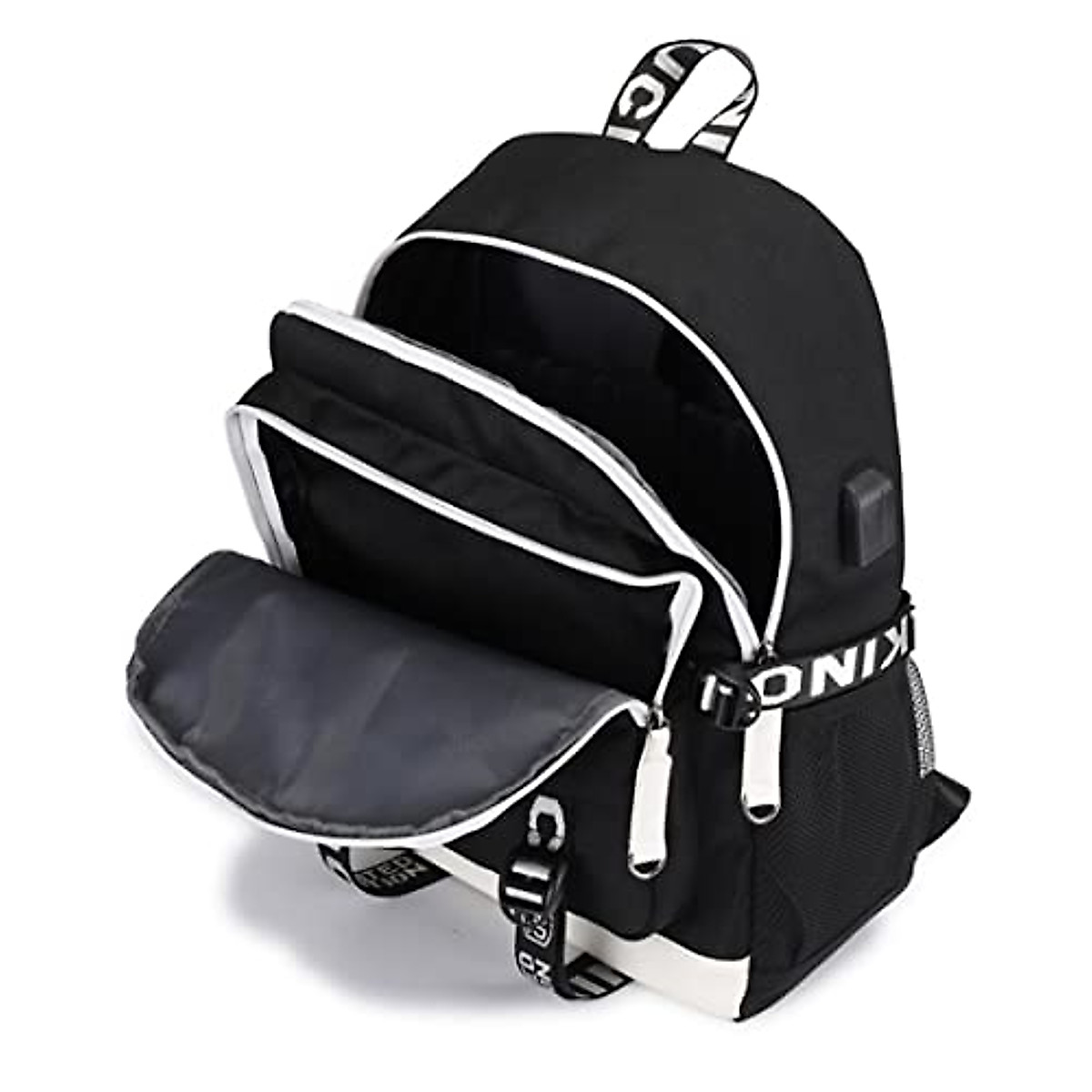 Anzeho Anime Attack on Titan Backpack Wings of Freedom Laptop Backpack Fit 15.6 Inch Schoolbag Bookbag Work Bag with USB Charging Port, Black-1