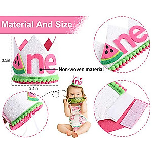 Watermelon Party Decorations For 1st Birthday - Watermelon Birthday Crown For Photo Booth Props And Backdrop Cake Smash, Best Watermelon Birthday Party Supplies For Kids (Watermelon Birthday Crown)