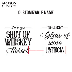 Couples Gifts - Personalized Wine & Whiskey Glasses - Mr & Mrs - His & Hers Anniversary Gift for Couple - Cool Couple Gifts for Boyfriend, Girlfriend, Husband, Wife or Fiancee - New Home Essentials