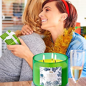 Large Citronella Candles Outdoor Indoor Candle Made with Natural Soy and Essential Oils | 3 Wick Candle 80 Hour Burn | 15.8 oz Highly Scented Aromatherapy Candles for Home | Balcony & Patio Candle