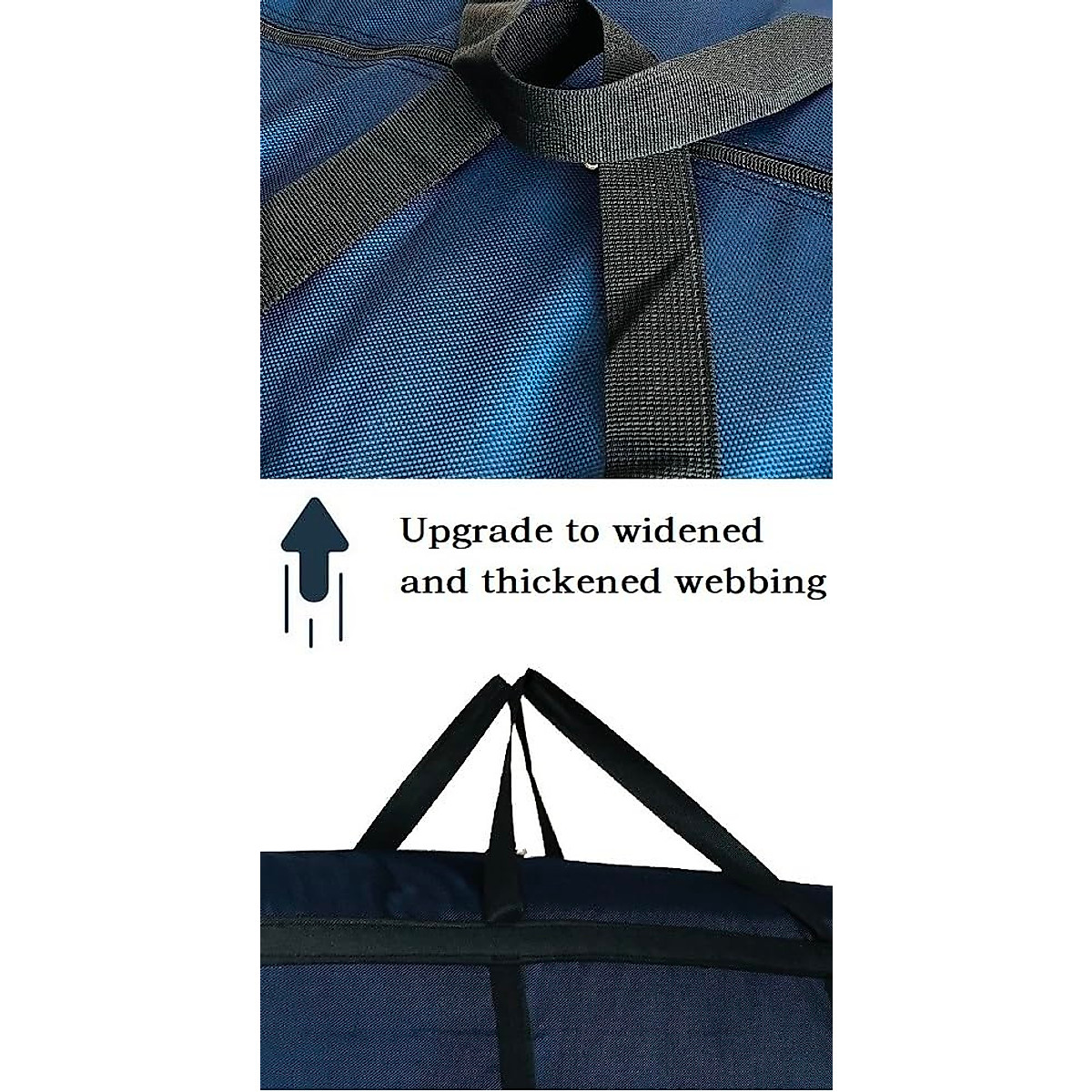 YiKitHom Extra Large Storage Duffle Bag with Zippers and Handles, Heavy Duty Blue Big Long Travel Bag -42x23x13.5Inch