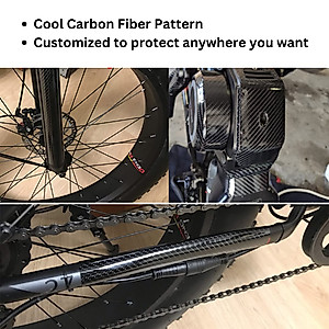 TURBOOST Bike Frame Protection Tape Sticker Vinyl Wrap Skin, MTB Bicycle Paint Chainstay Chain Guard Corner Protector Film Wraps, Carbon Filter Pattern, 3m (120”) Length, Various Width Option (5)