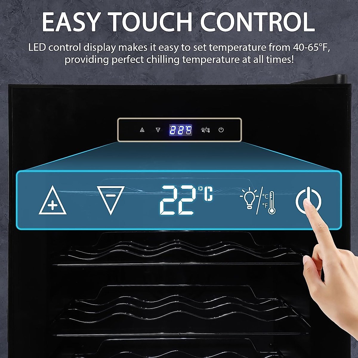 28 Bottle Compressor Wine Cooler Refrigerator w/Lock, Compact Wine Cellar For Red, White, Champagne or Sparkling Wine, Digital Temperature Control,40f-65f Digital Temperature Control,Soft LED Light