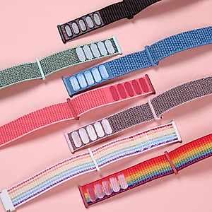 NOLIKO 4 Pack Kids Replacement Band Compatible with Gabb Watch 3 2 1/Verizon Gizmo Watch 3 2 1/T mobile SyncUP Watch, Nylon 20mm Small Wrist Strap for Boys Girls, Camo Rainbow Pomegranate Green Blue