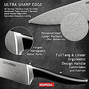 KONOLL Utility knife 5-Inch Paring knife Kitchen Fruit Knife High Carbon stainless Steel Cutting Knife