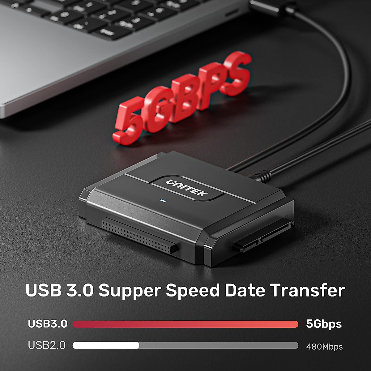 Unitek SATA/IDE to USB 3.0 Adapter, IDE Hard Drive Adapter Kit Recovery Converter for Universal 2.5"/3.5" Inch IDE and SATA External HDD/SSD, Support 10TB