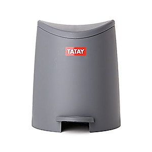 Tatay Standard Bathroom Pedal Bin, 3L, Grey, One Size