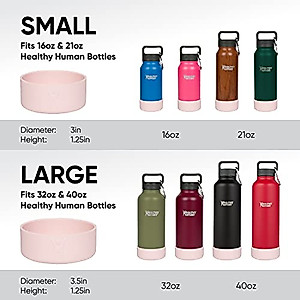 Healthy Human Protective Silicone Bumper Boots For Stein Bottles - Fits 32oz and 40oz Bottles. BPA Free Anti-Slip Bottom Silicone Sleeve Cover Boot, Pink