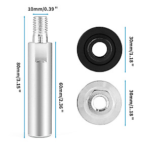 Kyuionty 3 Pcs M10 Angle Grinder Extension Connecting Rod, 80mm Angle Grinder Extension Shaft Set Polishing Machine Adapter Lever for 100 Type Angle Grinder and Polisher