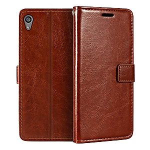 Shantime Sony Xperia Z5 Premium Wallet Case, Premium PU Leather Magnetic Flip Case Cover with Card Holder and Kickstand for Sony Xperia Z5 Premium Brown