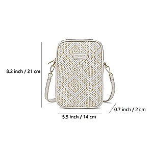 DAVIDJONES PARIS Cell Phone Small Purse for Women, Holder Wallet Purses Bag Shoulder Lightweight Handbag Wallet Crossbody Casual Bags Satchel Cute Crossover Round for Women’s
