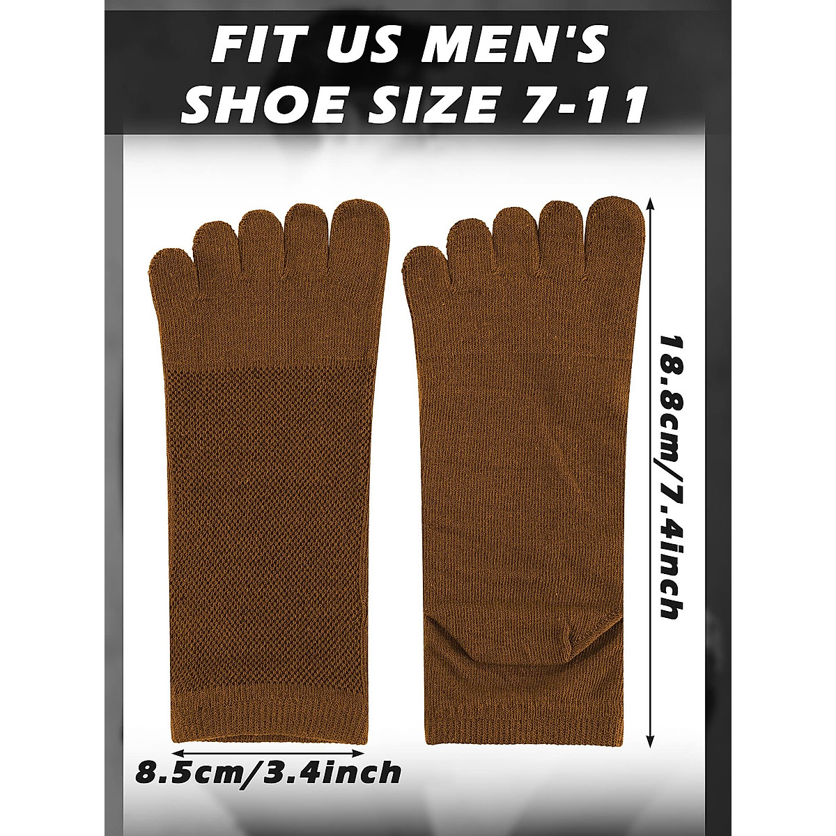 Bencailor 6 Pairs Women Five Toe Socks Cotton Breathable Compression Solid Color Tube Sock for Women Men Athletic Running(5-9,Black, White, Dark Gray, Light Gray, Coffee, Navy)