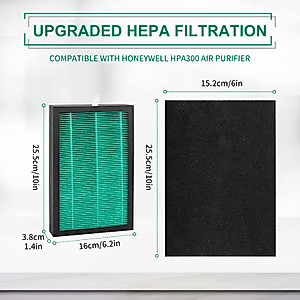 Upgraded HPA300 Replacement Filter Compatible with Honeywell HPA300 Air Purifier, 3 Upgraded HEPA Filters & 4 Activated Carbon Pre Filters, By KEEPOW
