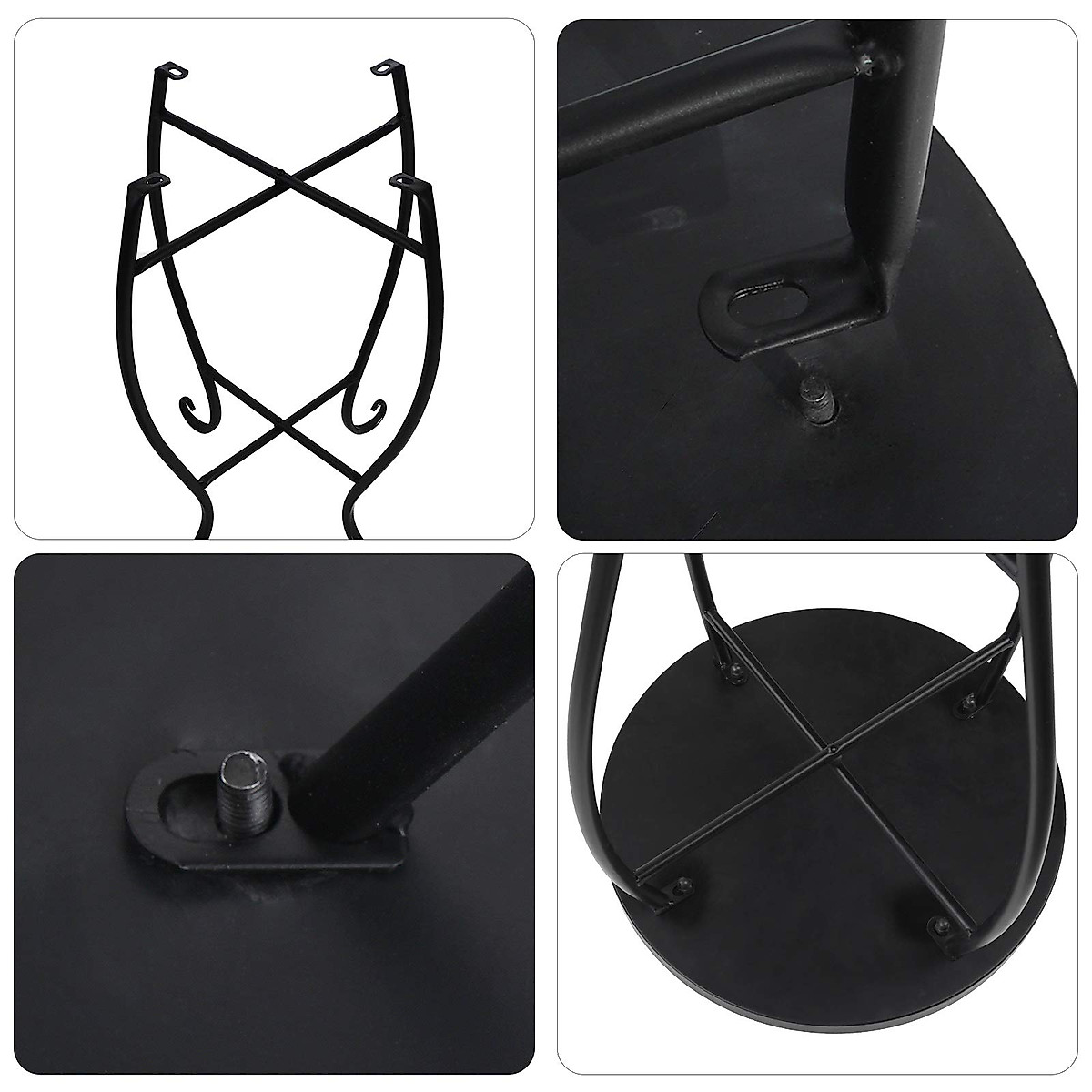 display4top Mosaic Round Outdoor Accent Table,Plant Flower Stand,Round Side Table (Yellow)