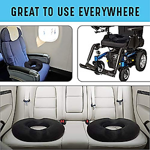 ZIRAKI Donut Pillow Tailbone Seat Cushion - Orthopedic Design | Coccyx Memory Foam Pillow Contoured Luxury Comfort, Pain Relief for Hemorrhoids, Prostate, Pregnancy, Post Natal Sciatica Surgery