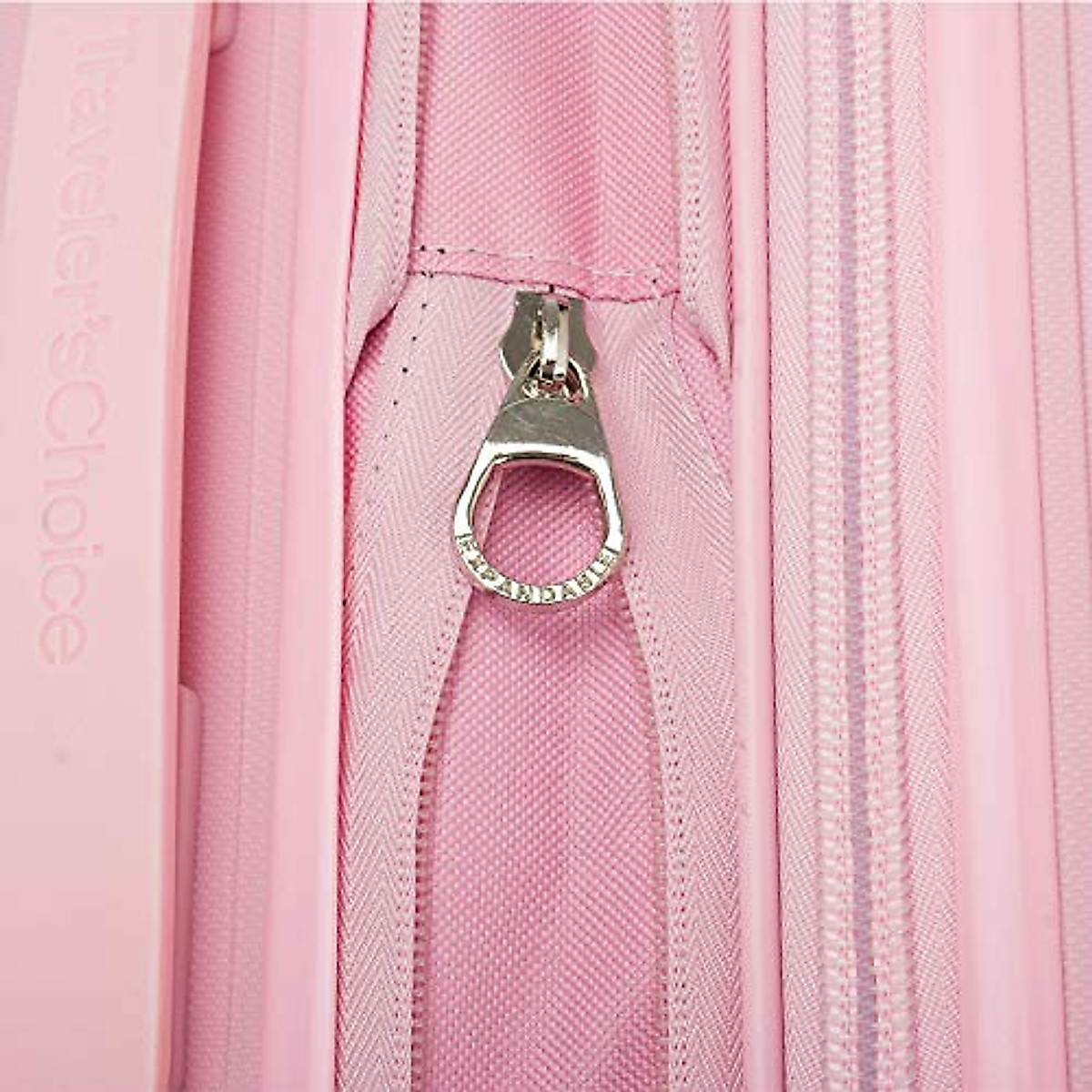 Traveler's Choice Pagosa Indestructible Hardshell Expandable Spinner Luggage, Pink, Check-in Only