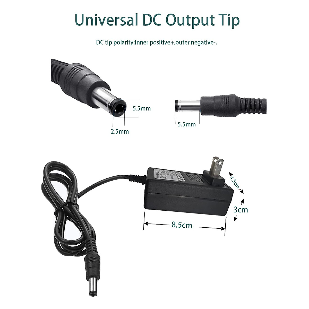 2 Pack HZHFCB 24V Power Supply Adapter 24 Volt 2A Power Supply AC to DC Converter Transformer Input AC 100-240V 50-60Hz and Output DC 24V with 5.5x2.5mm DC Tip for LED Strip 3D Printer CCTV System.