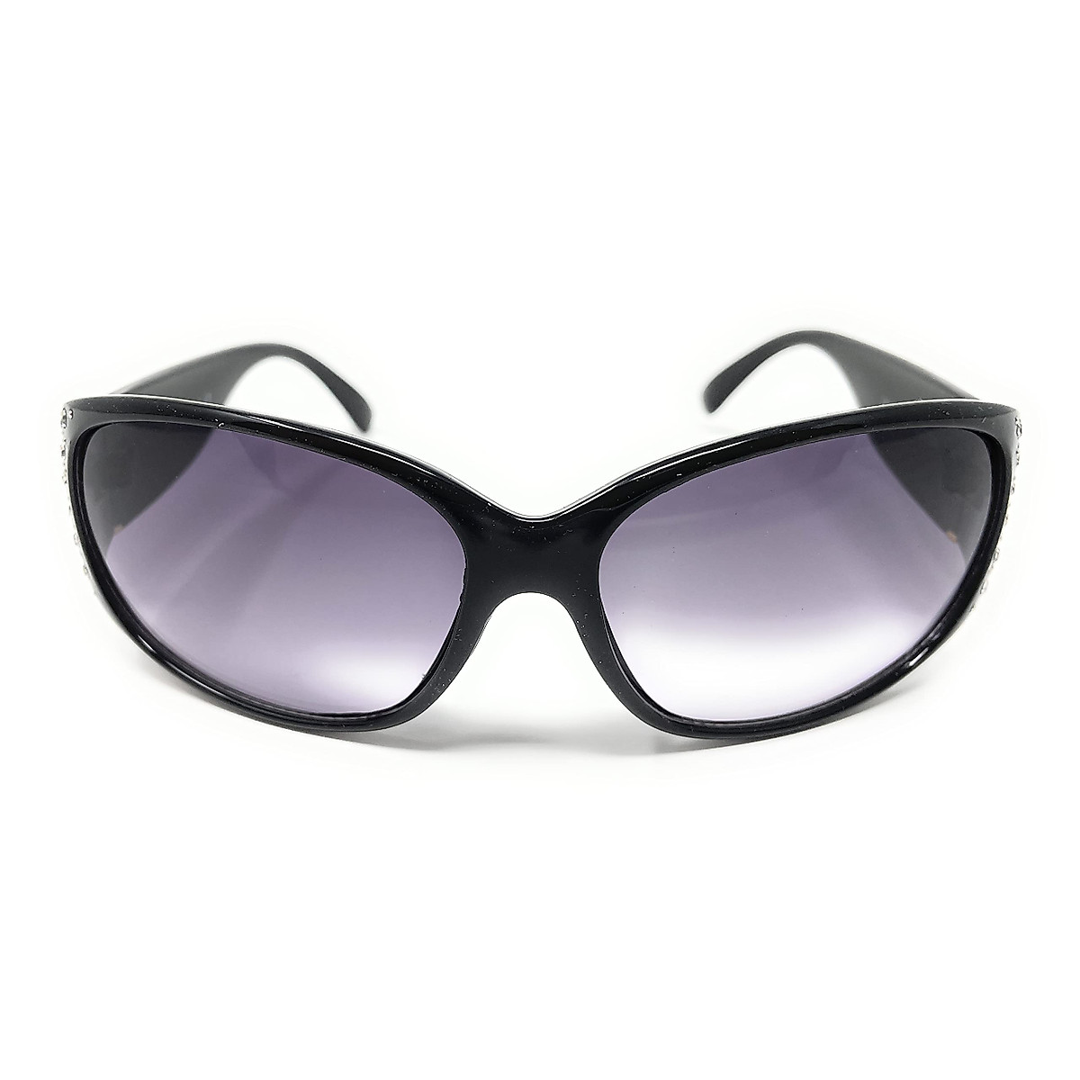 My Shades - Women's Sunglasses Designer Inspired Fashion Rhinestone Style Embellishments Wrap Around (Black, Gradient Smoke)