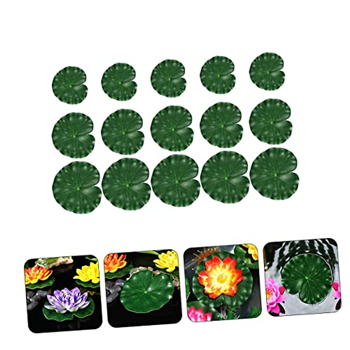 SAFIGLE Floating Lily Pads 60 Pcs Simulated Lotus Leaf Artificiales para Leaf Decor Green Decor Lily Pads for Ponds Lilly Pads Lily Pads Ornaments Floating Pond Decor Simulation Leaf Pool