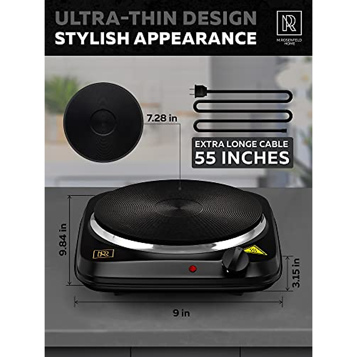 Hot Plate for Candle Making - Electric Hot Plate for Melting Wax - Electric Stove Burners - 1000W Hot Plates For Cooking, Portable Stove Top - Cofee Maker to brew coffee in the Moka Pot