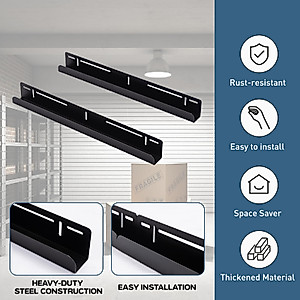 GUDESEN Overhead Bin Rack for Nine Bins | Overhead Garage Storage Rack to Mount on Ceiling with Adjustable Width | Supports Most Black and Yellow Storage Bins (4 Pack)