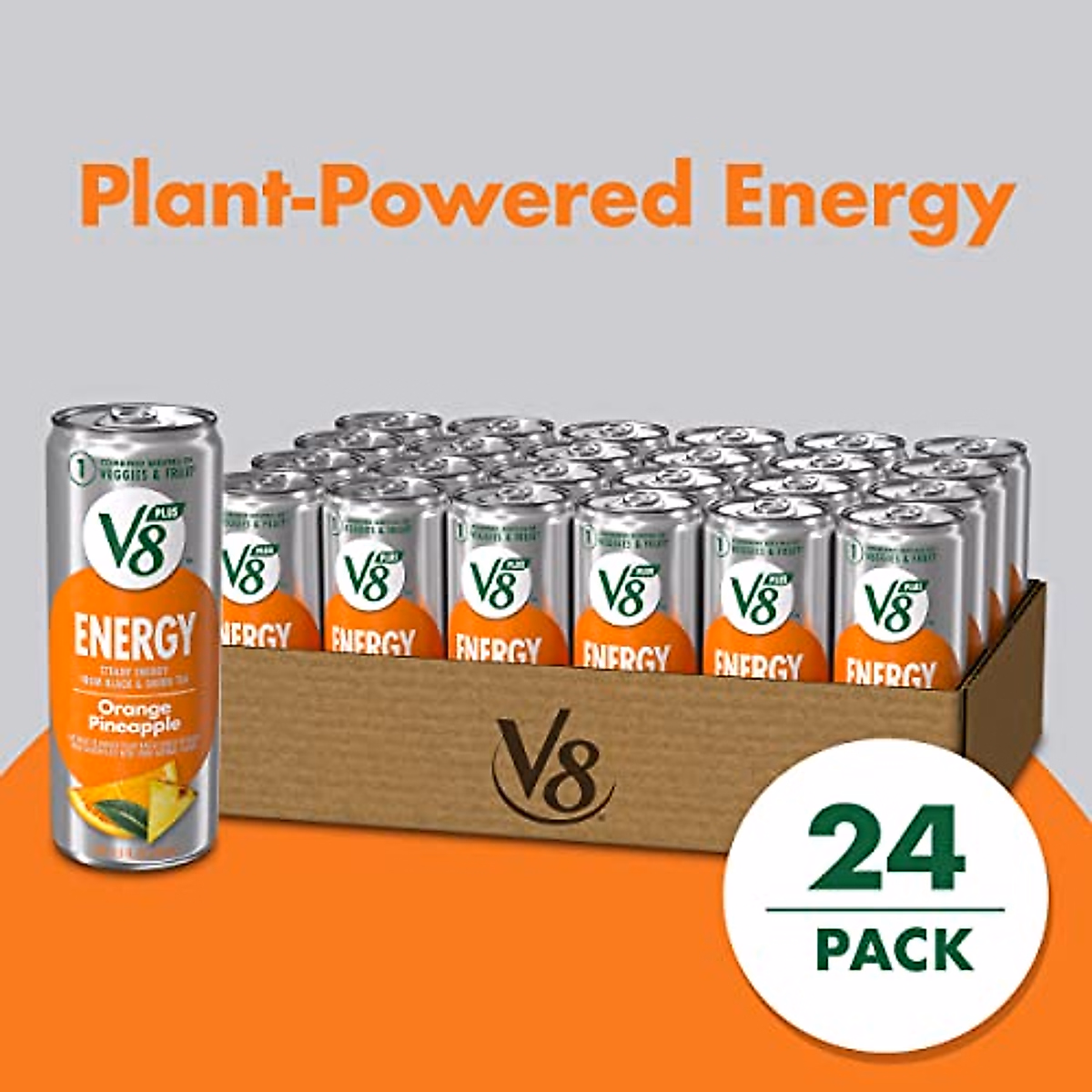 V8 +ENERGY Orange Pineapple Energy Drink, 8 Ounce Can (Case Of 24)