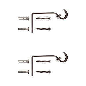 INTERIOR LIVING AZ71787US End Curtain Rod, 28-48", Chocolate Brown