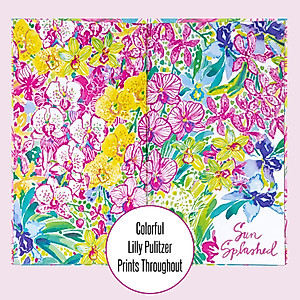 Lilly Pulitzer On The Go Agenda Set, Undated Monthly Pocket Planner with Black Ink Pen, 12 Month Annual Organizer with Notes Pages, Monthly Calendars, and Yearly Overviews, Golden Hour
