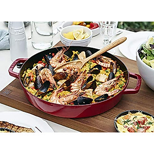 Staub 40511-661 Two-Handled Frying Pan, Cherry 7.9 inches (20 cm), Double Handle Frying Pan, Skillet, Double Handle, Enamel, Induction Compatible