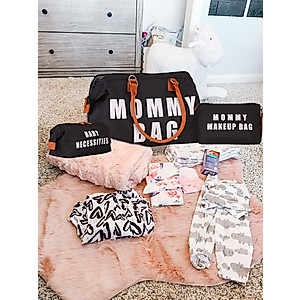 Upgrade Large Capacity Mommy Bag for Hospital, Labor and Delivery, Baby Hospital Diaper Bag, Maternity Tote Hospital Bag with Travel Organizers, Changing Pad, Waterproof, Multi-Functional, Black