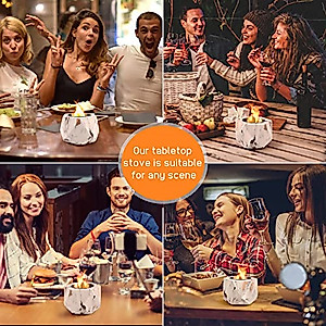 Icnice Concrete Tabletop Fire Pit, Portable Concrete Fire Pit, Ethanol Fire Pit Table Top Firepit, Fire Bowl, Mini Personal Fireplace for Indoor & Garden - Bio Ethanol Fuel