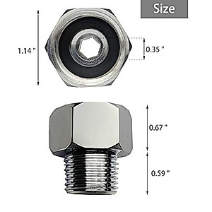 Brass Pipe Fitting,Adapter 3/4”GHT Female Thread (Swivel) x 1/2” NPT Male Threaded Connector,Garden Hose Connector, Garden Hose to Shower adapter,Chrome (3/4GHT female X 1/2NPT male)