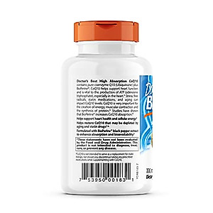 Doctor's Best High Absorption CoQ10 with BioPerine, Gluten Free, Naturally Fermented, Heart Health, Energy Production, 100 mg, 120 Count